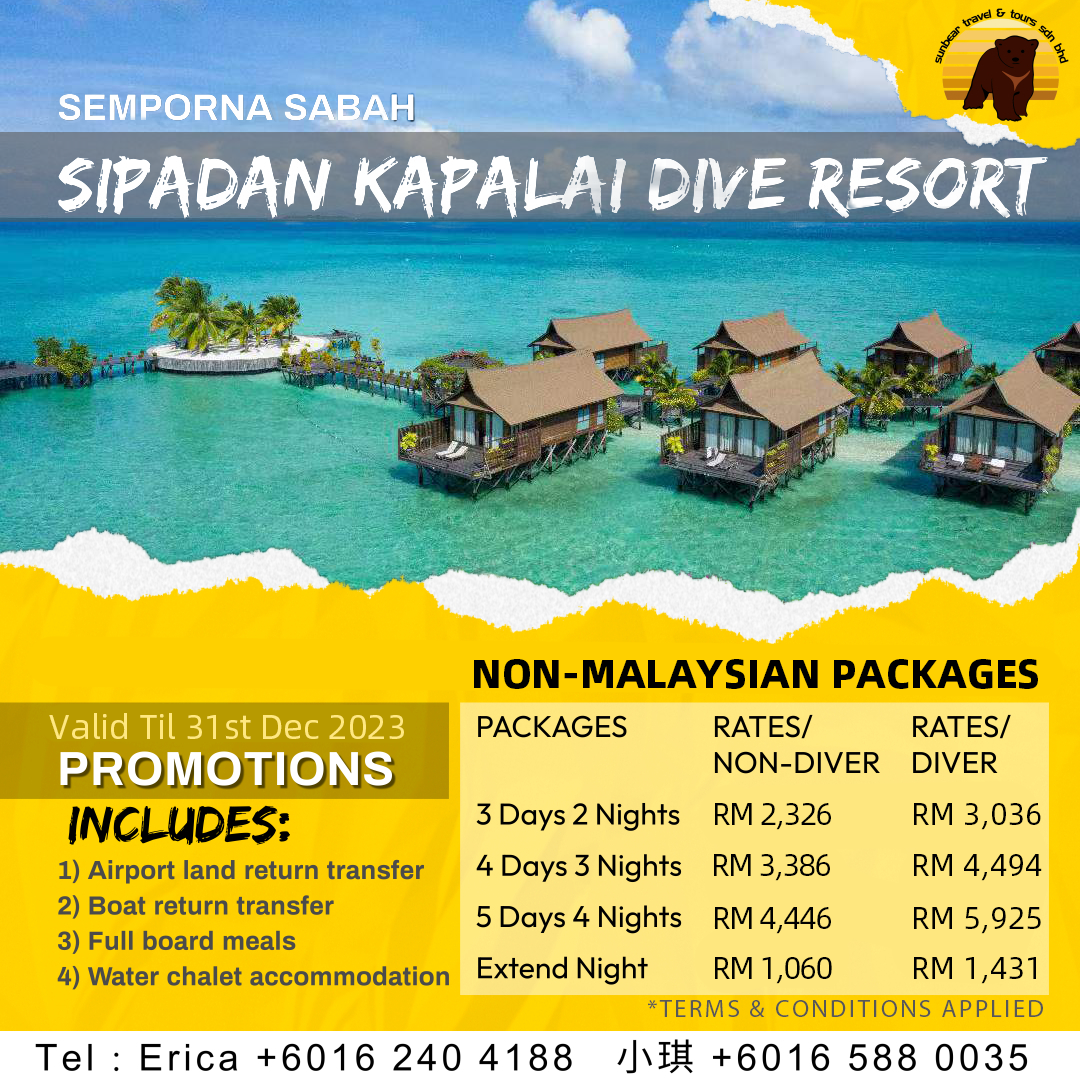 Semporna - Sipadan Kapalai Dive Resort Packages – Sunbear Travel ...
